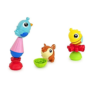 Lalaboom My First Step-by-Step Developmental Sensory 21 Piece Character Bead Activity Set – Pop, Twist, Mix, and Stack— Montessori Method STEM Focus – Dishwasher Safe - Ages 10 Months+ - BL220