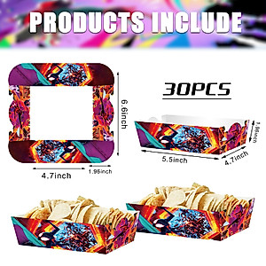 30pcs Miles Morales Birthday Party Supplies,Spider Food Tray Miles Party Favors Paper Food Serving Tray for Spider Party Decorations