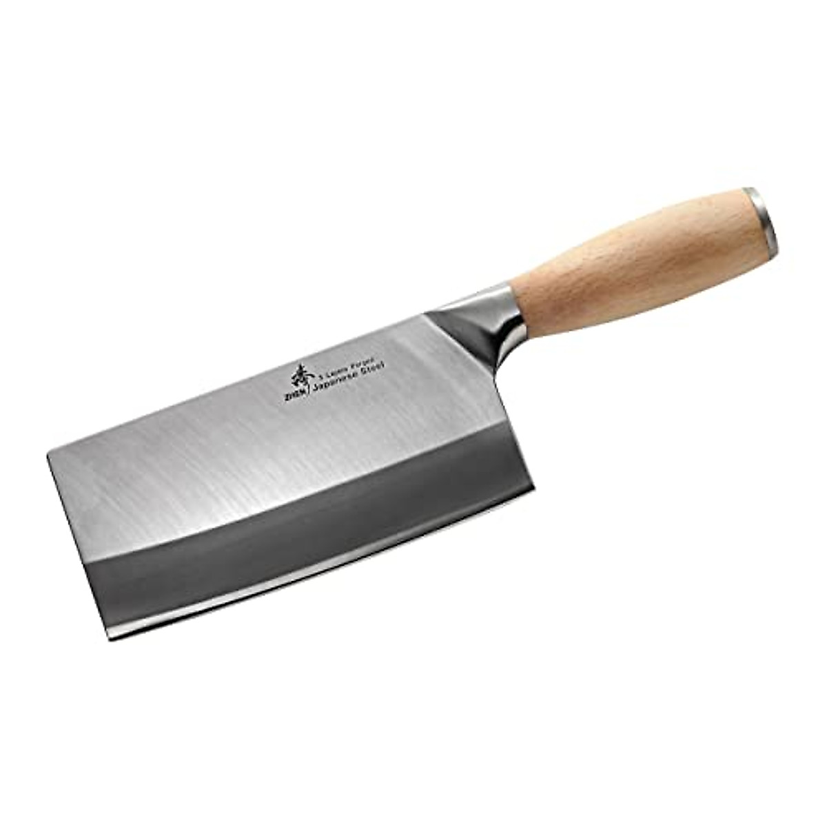 ZHEN 3-Layer Forged High Carbon Steel Medium Duty Chinese Cleaver, 6.5 inches, Silver
