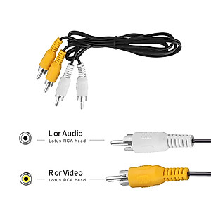 Security-01 2-Pack 2-RCA Male to 2-RCA Male Stereo Audio Cable, Black (1 Meter, 3.28 Feet)