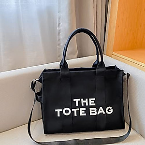 Cosetten Tote Bags for Women, Leather Tote Bag with Zipper, Shoulder/Crossbody/Handbag (Black, Large)