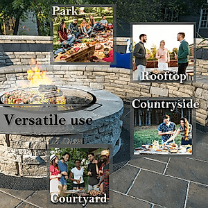 SIMOND STORE 24" Round Cooking Grate X Marks Heavy-Duty Steel Round Fire Pit Grill