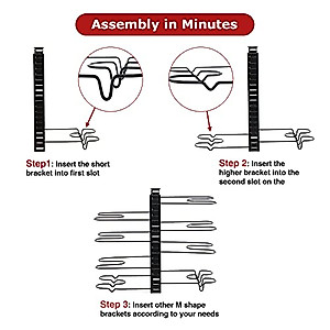 ASHARE Pot and Pan Organizer for Cabinet Adjustable 8 Tiers Pan Pot Lid Organizer Rack Holder with 3 DIY Methods Height Adjustable for Kitchen Counter and Cabinet, Black