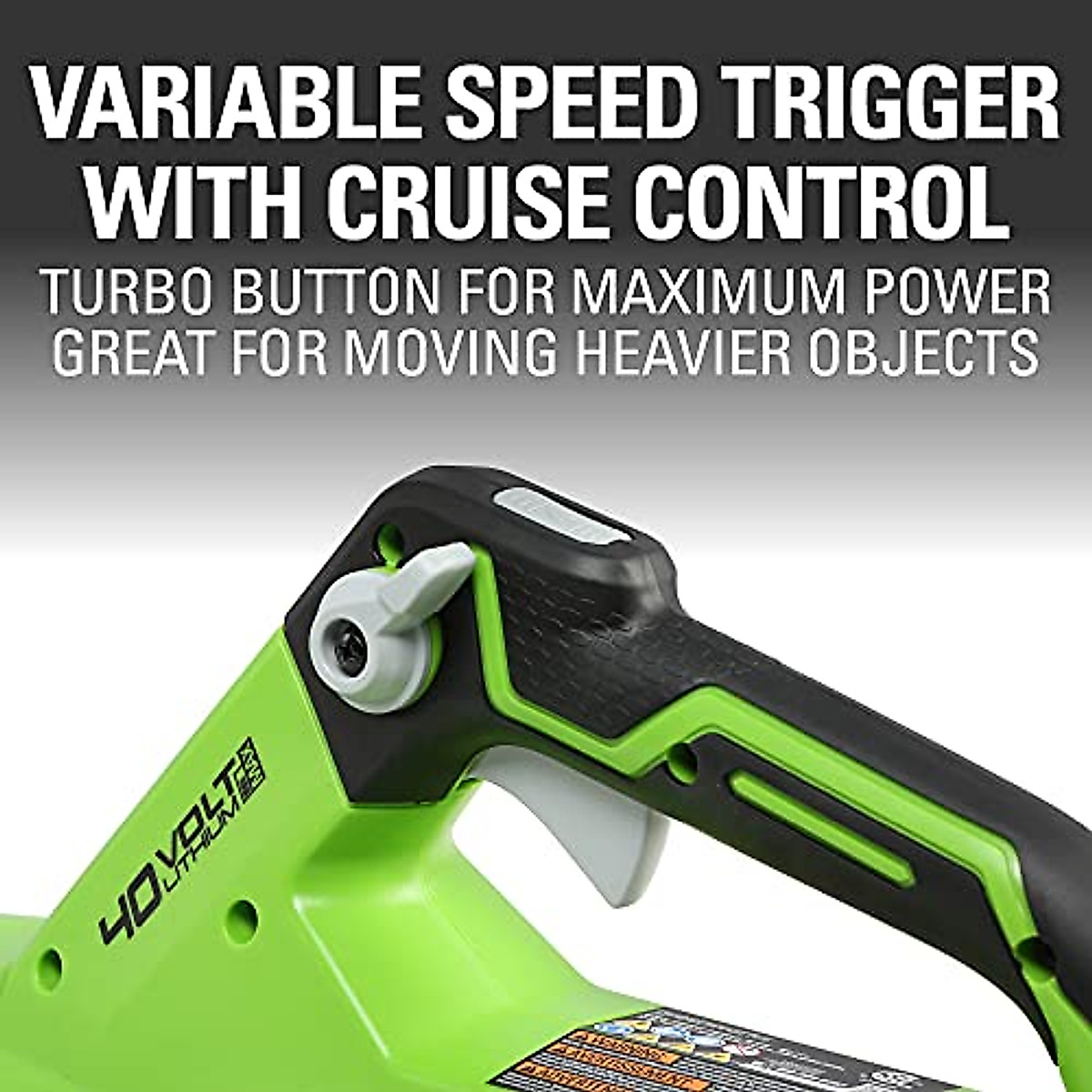 Greenworks 40V (120 MPH / 450 CFM) Cordless Axial Blower, 4Ah USB Battery (USB Hub) and Charger Included