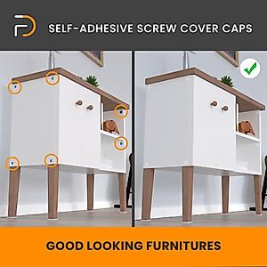 Furndiy 7/8" - 21mm 36 Pcs White Self-Adhesive Screw Cover Caps - Screw Hiding - Screw Hole Cover Caps - Nail Cover - Screw Hole Stickers - Based in USA