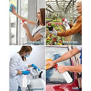 Eccliy 20 Pack 16 Oz Empty Spray Bottles for Cleaning, Leak Proof Spray Bottles with Measurements and Adjustable Nozzle for Cleaning Solutions Commercial Supplies(Red)