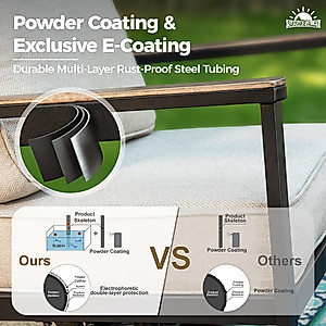 SUNSHINE VALLEY 4 Pieces Patio Furniture Set, High Back Rattan Outdoor Conversation Set with Thick Cushion and Coffee Table for Lawn Garden Backyard and Deck