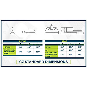 Night Fision Tritium Perfect Dot Front Sight Compatible with CZ P-10 C/F - Yellow Ring