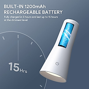 LED Table Lamp, Multifunctional Desk Lamp with 2 Magnetic Balls, 360° Eyes Caring Cordless Wall Light Reading Lamp Bedside Lamp, 3 Brightness Levels, Rechargeable Reading Light for Home Office Bedroom