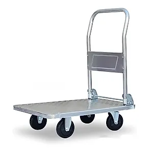 Platform Truck Heavy Platform Truck Steel Folding Push Cart 360 Degree Swivel Wheels Moving Dolly Cart Flat Handtruck Portable Flatbed Cart Reliable
