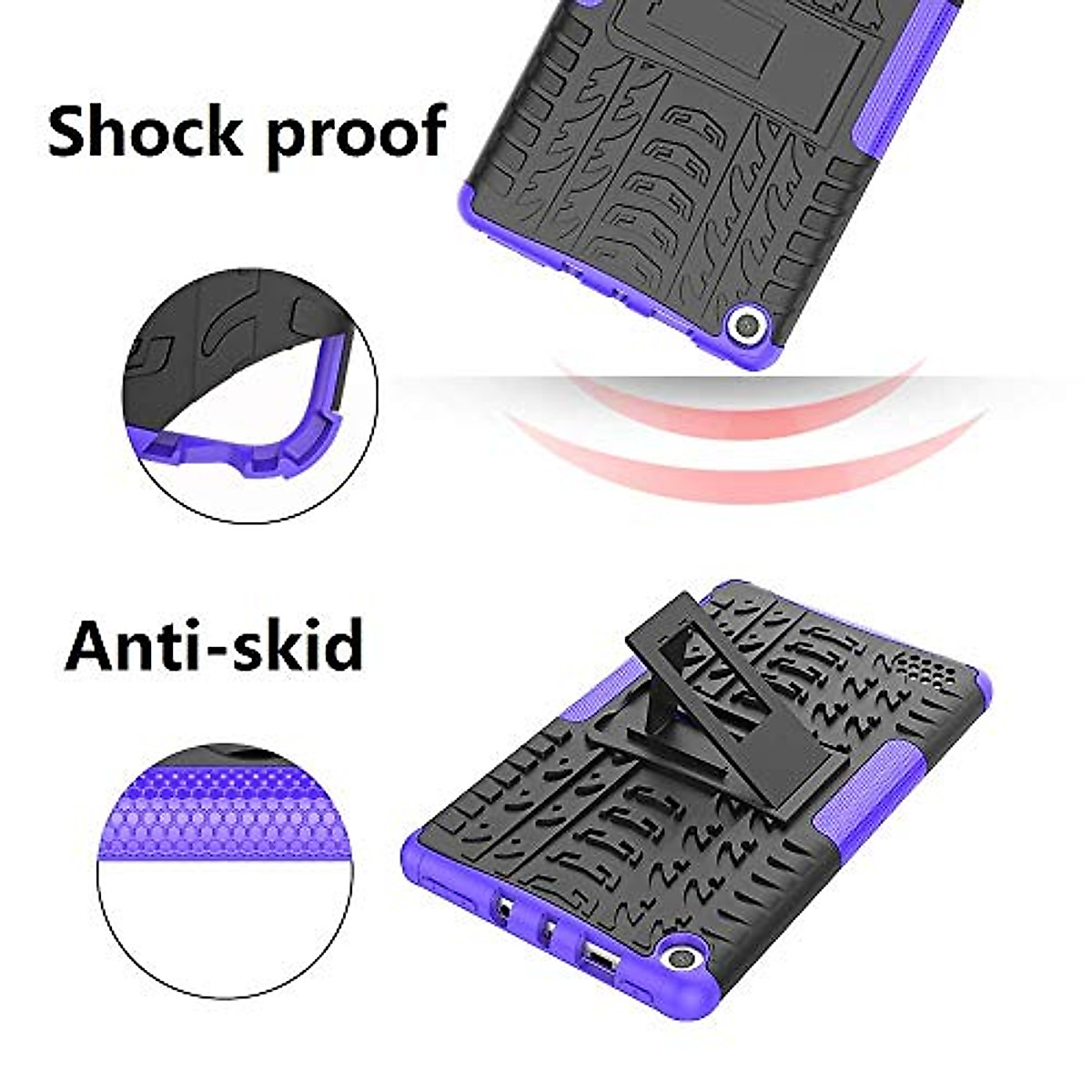 Maomi for Kindle Fire 7 case 2019 2017 Release 9th 7th Generation,Kickstand Shock-Absorption Heavy Duty Armor Defender Cover for Kindle fire 7 Inch Tablet (Blue)