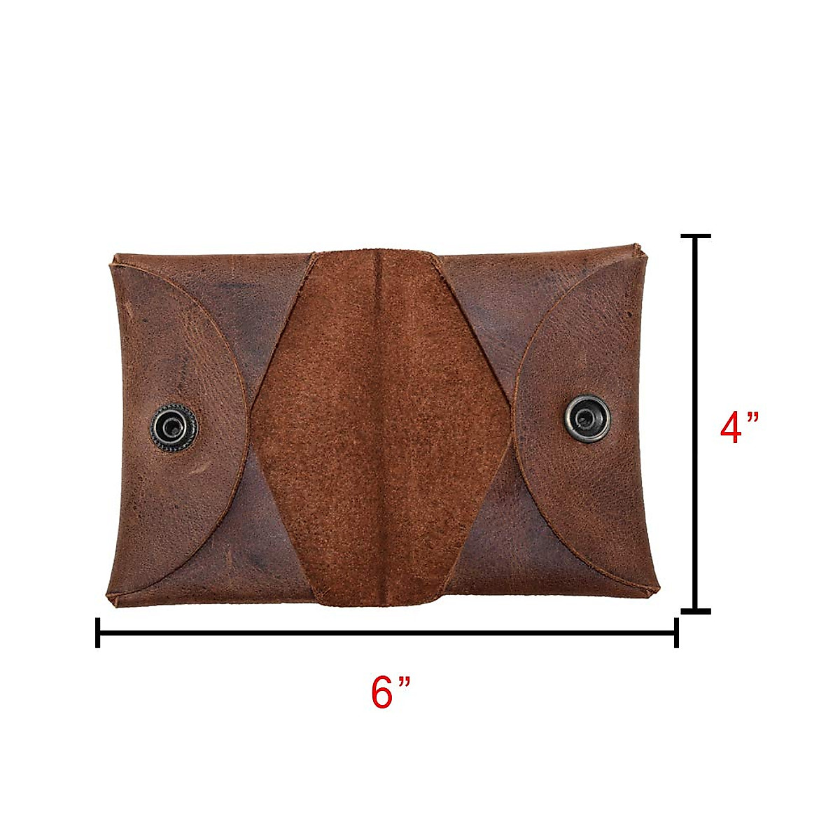 Hide & Drink, Leather Multi Card Holder, Holds Up to 8 Cards/Folded Bills/Pouch/Case/Organizer, Handmade :: Bourbon Brown
