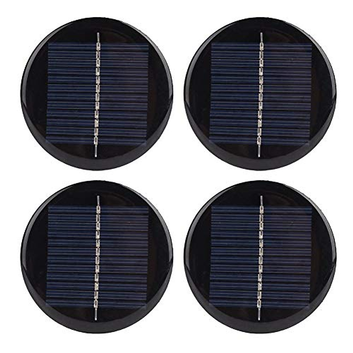 T best 4Pcs Solar Cell Panel, 6V 80MM Diameter Round Solar Battery Panel Outdoor Portable Stable Efficient Polycrystalline Silicon Solar Power Panel