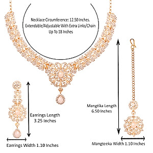 Touchstone Indian jewelry sets for womens bollywood set bridal jewellery necklace earrings artificial accessories faux pearl kundan desi punjabi traditional wedding maang tikka in gold tone for women