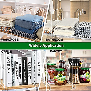 Shelf Dividers for Closet Organization Closet Shelf Divider for Wood Shelves Metal Closet Shelf Separators for Clothes Book Wardrobe, 6 Pack (White)