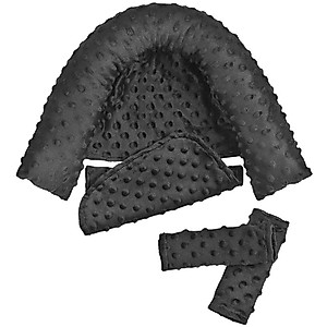 LANBAILU Baby Head Support and Strap Covers for Car Seats Strollers Infant Head Support Pillow (Black)