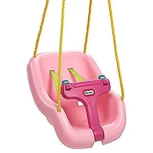 Little Tikes Snug 'n Secure Pink Swing with Adjustable Straps, 2-in-1 for Baby and Toddlers Ages 9 Months - 4 Years