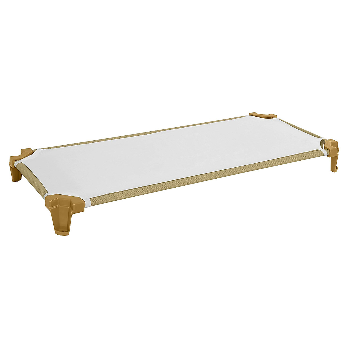 Wood Designs Stackable Daycare Cots for Kids, 52", Tan, Ready-to-Assemble, with Cot Sheets, 87820TN [Set of 6]