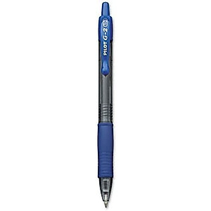 Pilot G2 Retractable Premium Gel Ink Roller Ball Pens Bold Pt (1.) Blue ; Retractable, Refillable & Premium Comfort Grip; Smooth Lines to the End of the Page, America’s #1 Selling Pen Brand, Pack Of 6