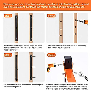Ultrawall Wall Mount Wood Organizer and Lumber Storage Metal Rack with 3-Level - Indoor & Outdoor Use, 2 Pack
