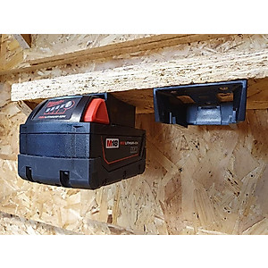 StealthMounts M18 Milwaukee Battery Holder - 6 Pack | Milwaukee M18 Battery Holder | 18V Milwaukee Battery Storage | Milwaukee Battery Mount | Milwaukee Organizer for M18 Batteries | Made in the UK