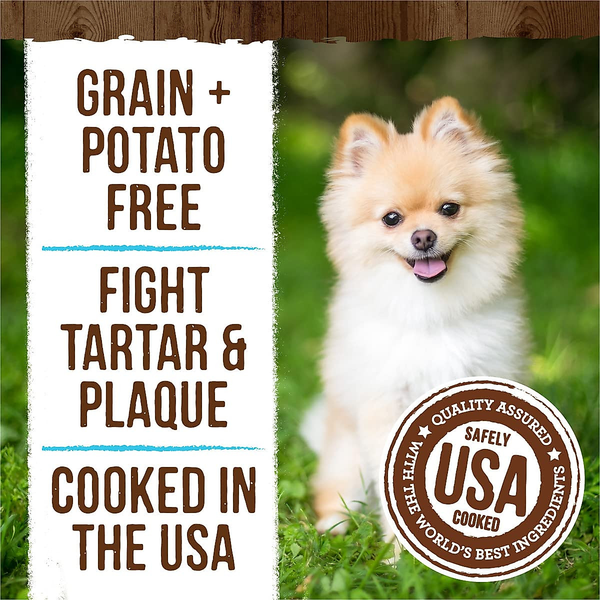 Merrick Fresh Kisses Natural Dental Chews Toothbrush Treat Shape Infused With Real Mint For Tiny Dogs 5-15 Lbs - 78 ct. Box