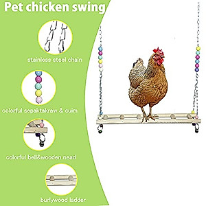 WDSHCR Chicken Toys Chicken Xylophone Toys for Hens, Chicken Swing Ladder Toys and Vegetable Hanging Feeder for Chicken Coop 3 Packs (A)