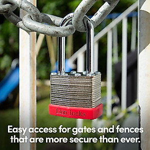 Lion Locks 12 Keyed Alike Padlocks with 2" Long Shackle, 24 Keys - Padlocks for Outdoor Use, Locks with Keys, Hardened Steel Case, Pick Resistant Brass Pin Cylinder for Hasp Latch, Locker, Gate