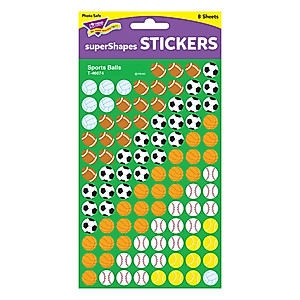Trend, Inc. Sports Balls Supershapes Stickers, 800 CT