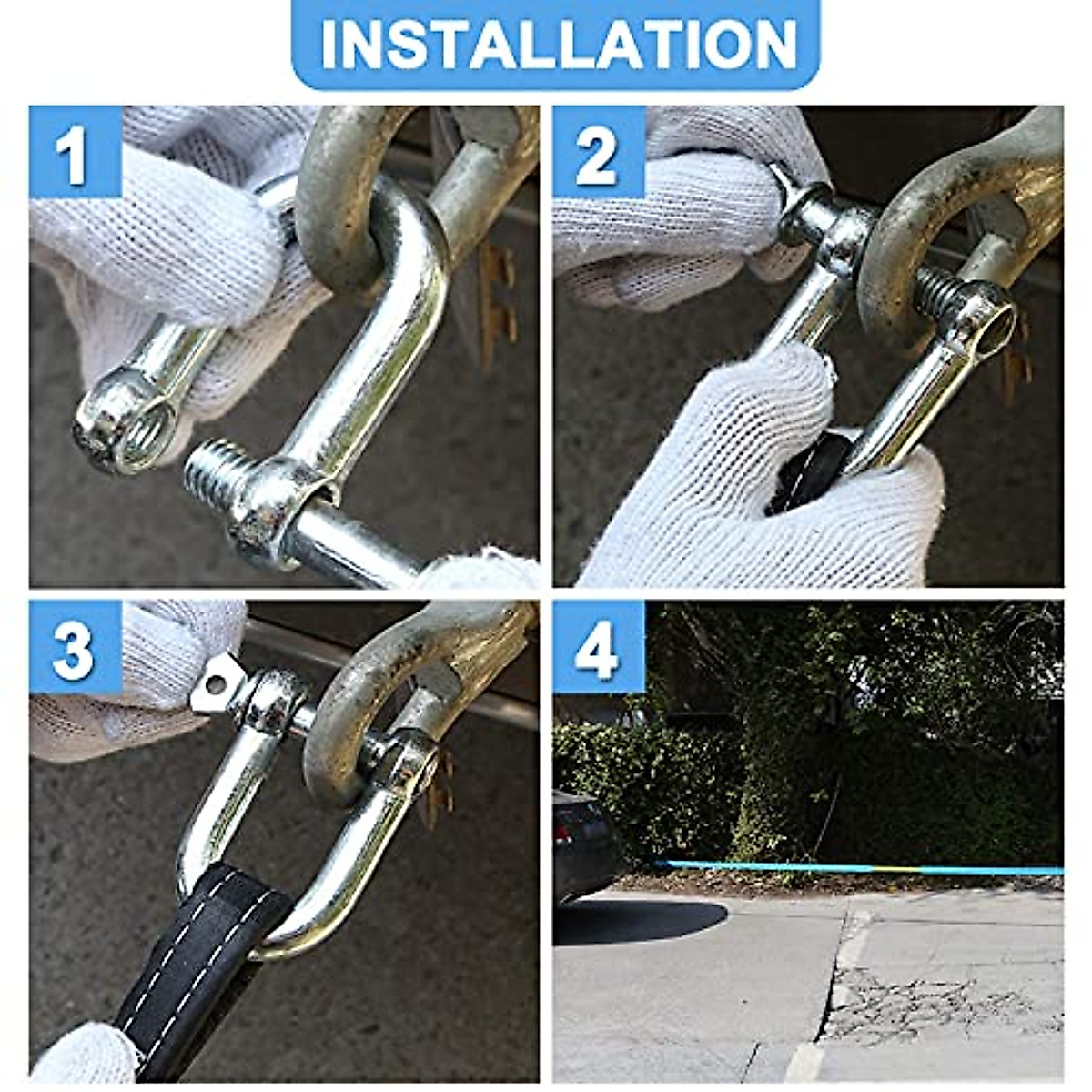 Voilamart Tow Strap Recovery with Hooks 2” x 20ft 17,600LBS Break Strength Towing Strap,Reflective Strip,Pair of Gloves,Storage Bag for Road Recovery Towing Rope Cable Winch Strap,Tree Saver