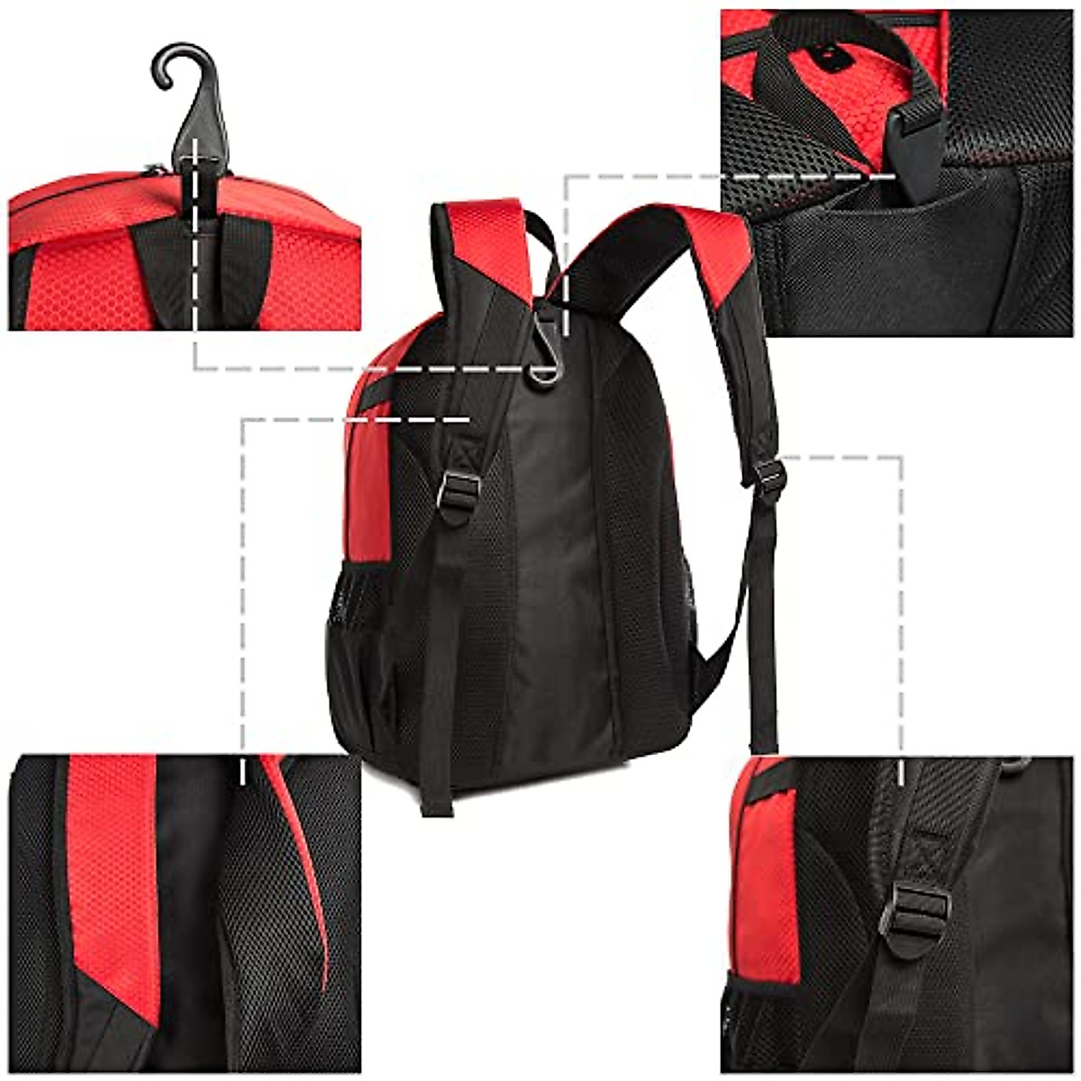 Qiaoqii Youth Basketball Bag/Soccer Bag/Baseball Softball Bag/Multipurpose Gear Backpack with Fence Hook and Shoe Compartment, Can Hold Sports Gear such as Helmet, Ball, Gloves, Shoes, etc.