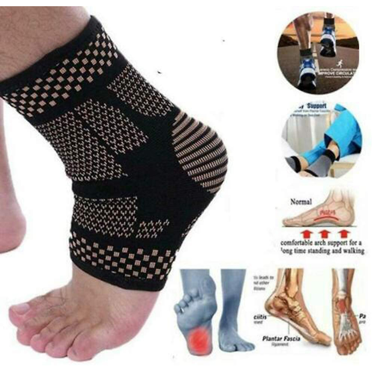 VEIRGAMO 6 Pairs Dr Sock Soothers Socks Anti Fatigue Compression Foot Sleeve Support Brace Sock For Men & Women, Foot Compression Sleeve For Pain (L/XL)