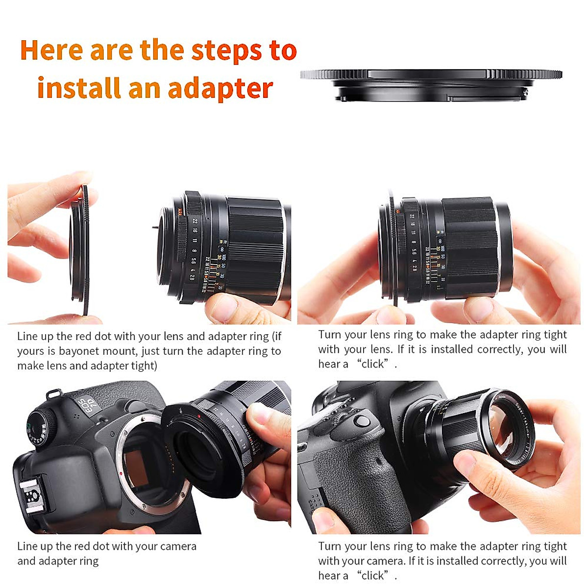 K&F Concept M42 to EOS Adapter, Updated Lens Mount Adapter for M42 Mount Lens to Canon EOS EF EF-S Mount Camera