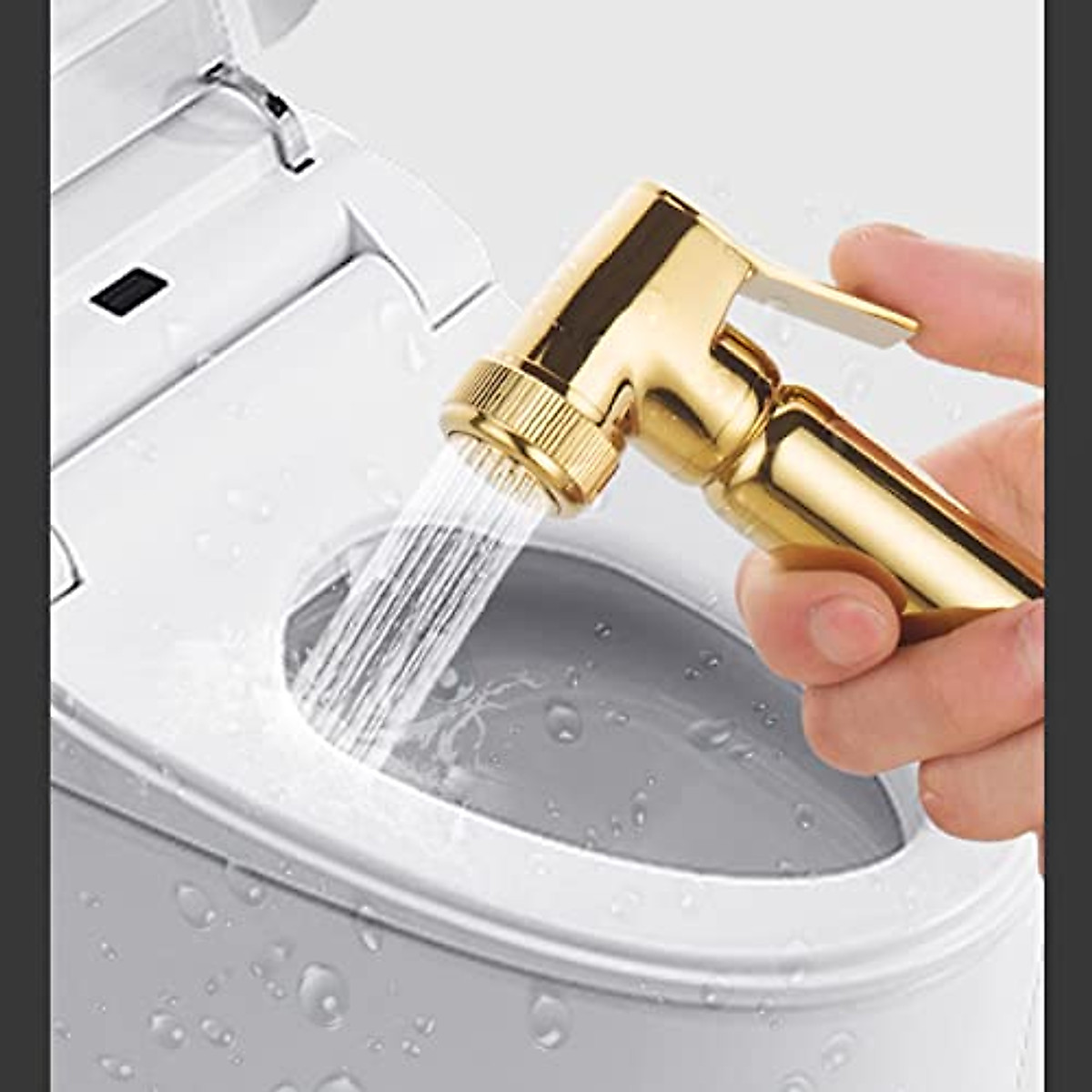Shower System, Handheld Bidet Sprayer for Toilet Gold Baby Cloth Diaper Sprayer Portable Brass Hand Held Toilet Bidet Sprayer Head with Bidet Hose for Feminine Wash, Pet Washing, Easy to Install