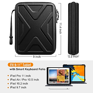 SITHON 11 Inch Portfolio Sleeve Case for 11-inch iPad Pro M4 & iPad Air M2 2024, 11-inch iPad Pro M2, 10.9"/10.2" iPad 10/9th Gen, 10.9" iPad Air 5/4th, Shock Absorption Tablet Carrying Organizer