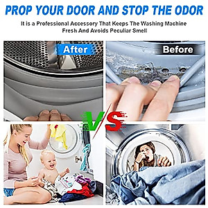 Magnetic Washer Door Prop, Flexible Washing Machine Door Prop Front Loader Helps your Washer Dry Properly to Prevent Odors, Fits Dryers and Dishwashers (Grey)