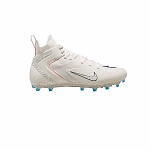 Nike Alpha Huarache 8 Elite CW4440-116 Sail/Hyper Pink/Laser Blue/White Men's Lacrosse Cleats 10 US
