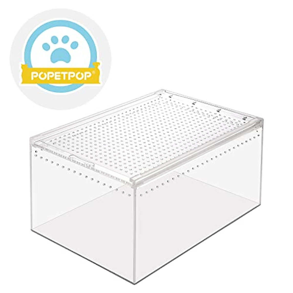 POPETPOP Reptile Breeding Box, Reptile Feeding Container Aquarium Breeding Tank Transparent Reptile Feeding Box Reptile Terrarium Habitat for Snake Turtle Lizards