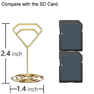 Wettin 26Pcs Table Number Holders, Cute Place Card Holder, Small Table Card Holders, Table Number Stands, Wire Picture Holder Photo Clip for Wedding Centerpieces Bridal Shower Birthday (Gold)