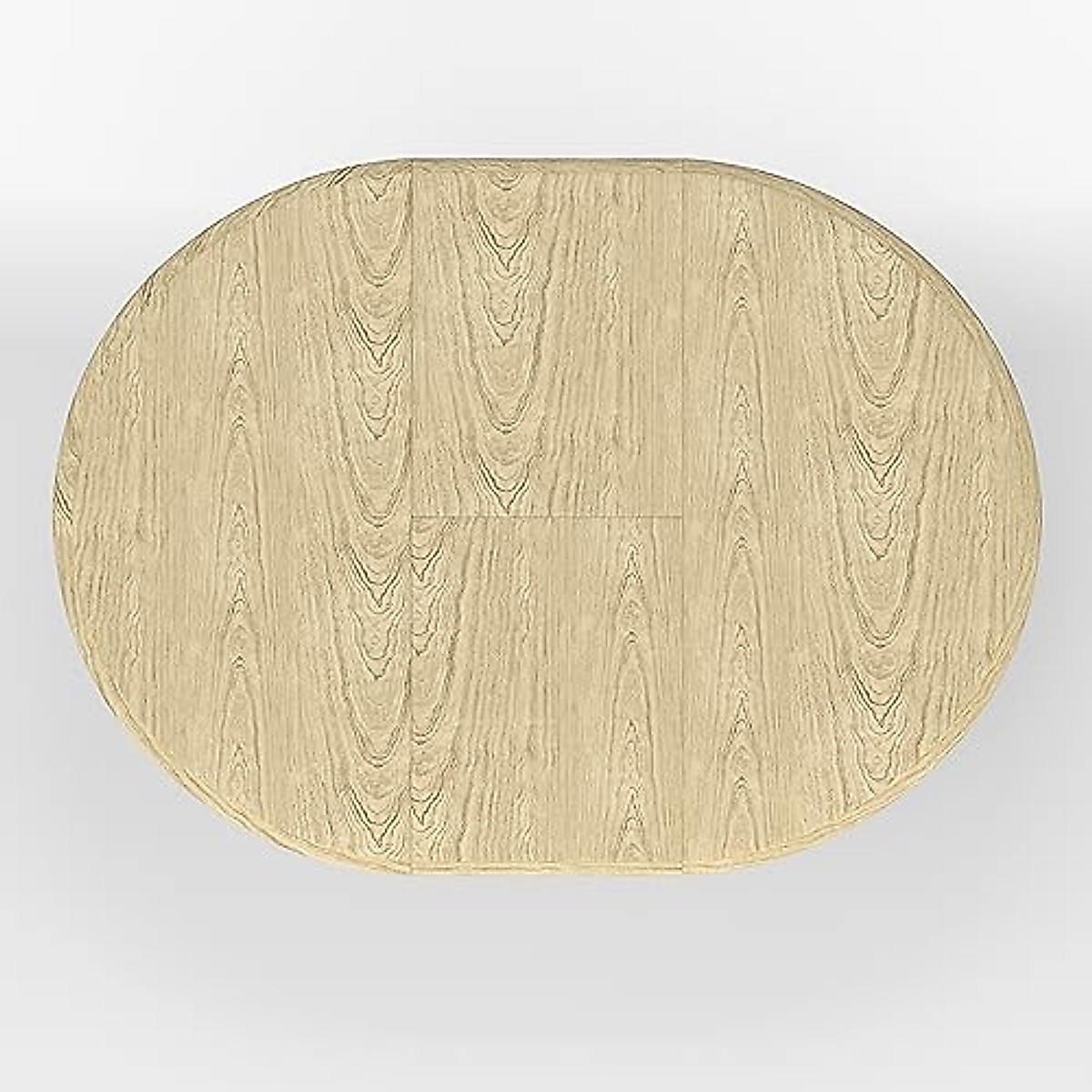 Glenwillow Home 7-PC - Oval Butterfly Leaf Dining Table in White/Natural + White Slat Back Dining Chairs Dining Set