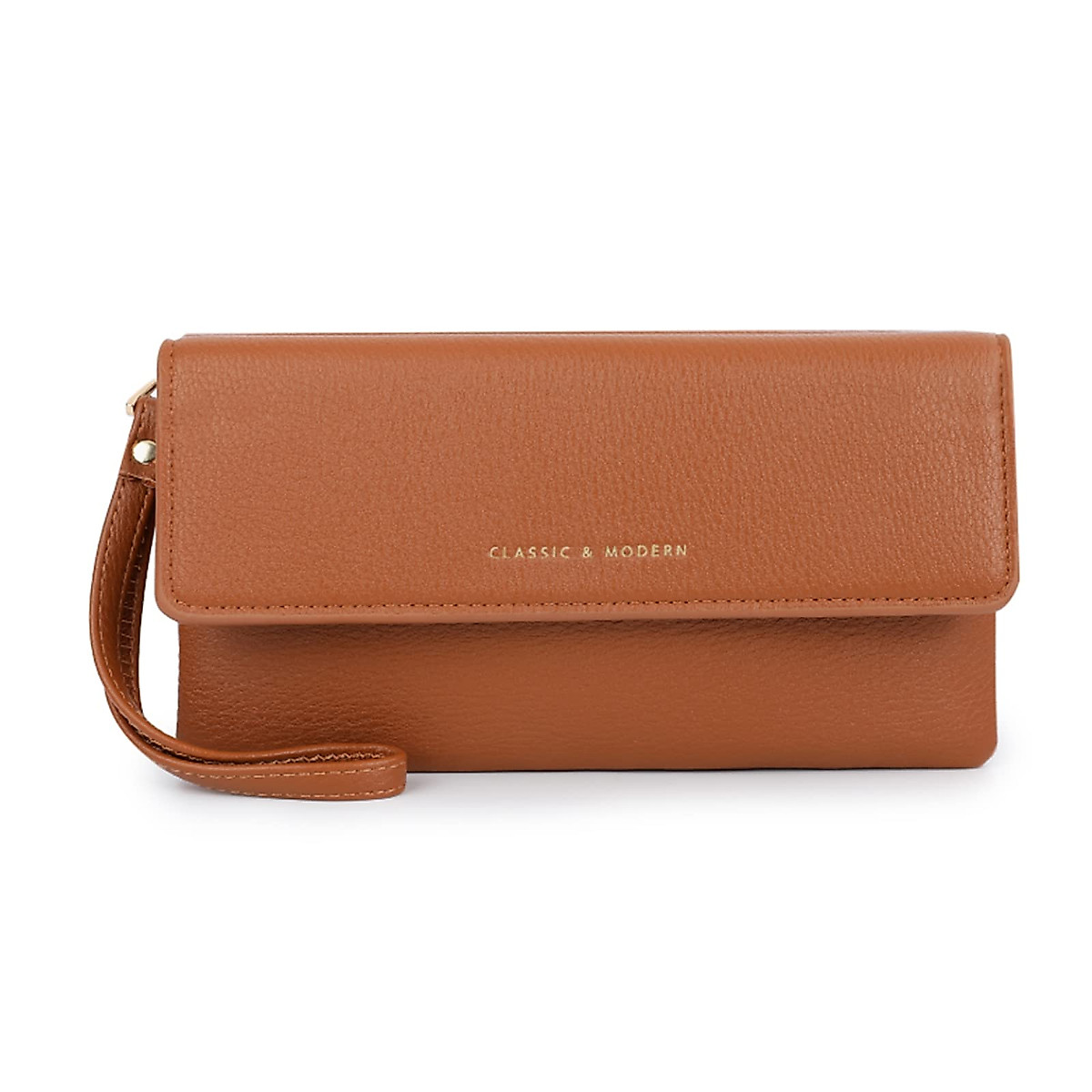 HINFKA Large Capacity Soft Multi-Layer Women'S Clutch Bag Zipper Wallet Multi-Color Simple Phone Bag Womens Wallets (Brown)