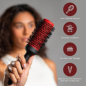 Ion Infused Ceramic Round Brush | Salon Quality Brush for Blow Drying | Fixes Damaged Hair | 2 Roller Brush for Wet & Dry Hair by TheSalonGuy