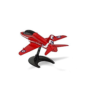 Airfix Quickbuild RAF Red Arrows Hawk Snap Together Plastic Model Kit J6018, Red & Black, 10 x 6 x 2 inches