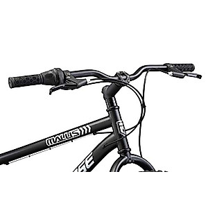 Mongoose Malus Mens and Womens Fat Tire Mountain Bike, 26-Inch Bicycle Wheels, 4-Inch Wide Knobby Tires, Steel Frame, 7-Speed Drivetrain Bicycle, Shimano Rear Derailleur, Disc Brakes, Matte Black