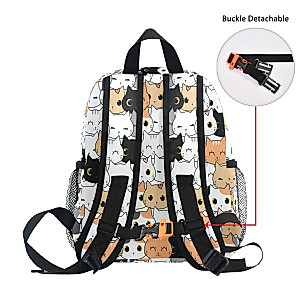 TropicalLife Kids Backpack for Boys Girls School Toddler Cute Cats Kitten Pattern Children Preschool Book Bag Kindergarten Travel Backpack Daypack