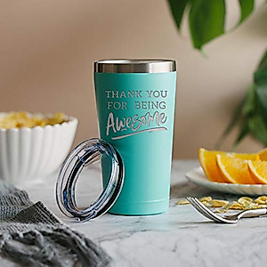 Thank You Gifts for Women - Thank You For Being Awesome 16 oz Mint Tumbler - Inspirational Appreciation Gifts for Female Coworker Employee Friend Teacher Hostess - Encouragement Gifts Ideas for Her