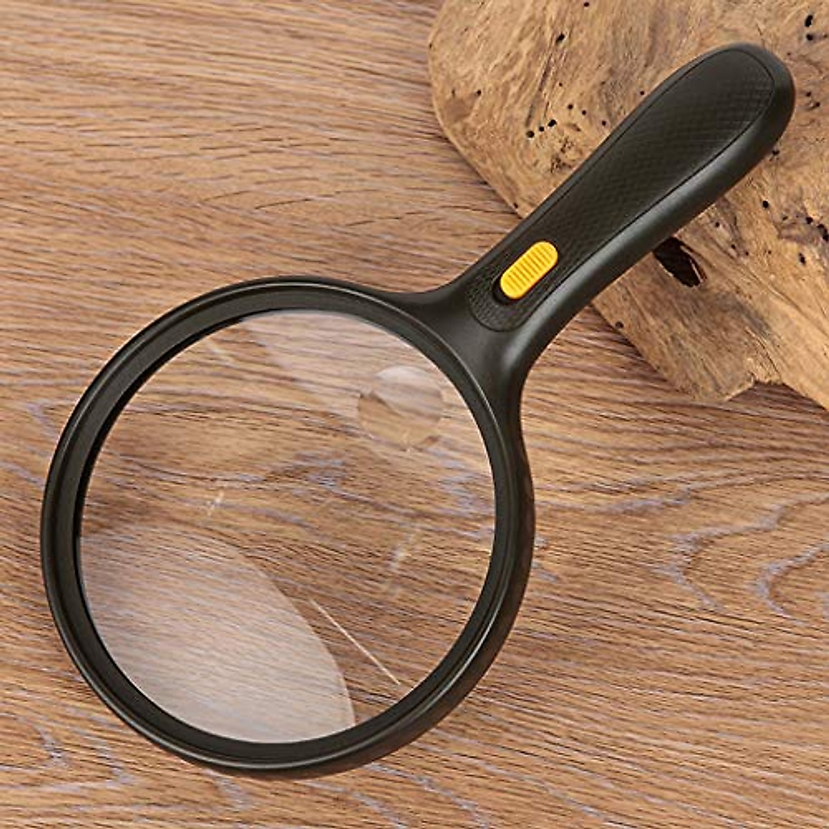 ZHYH Hand-held Magnifier, Handheld Magnifier Reading Magnifying Glass Lens Jewelry Loupe Black
