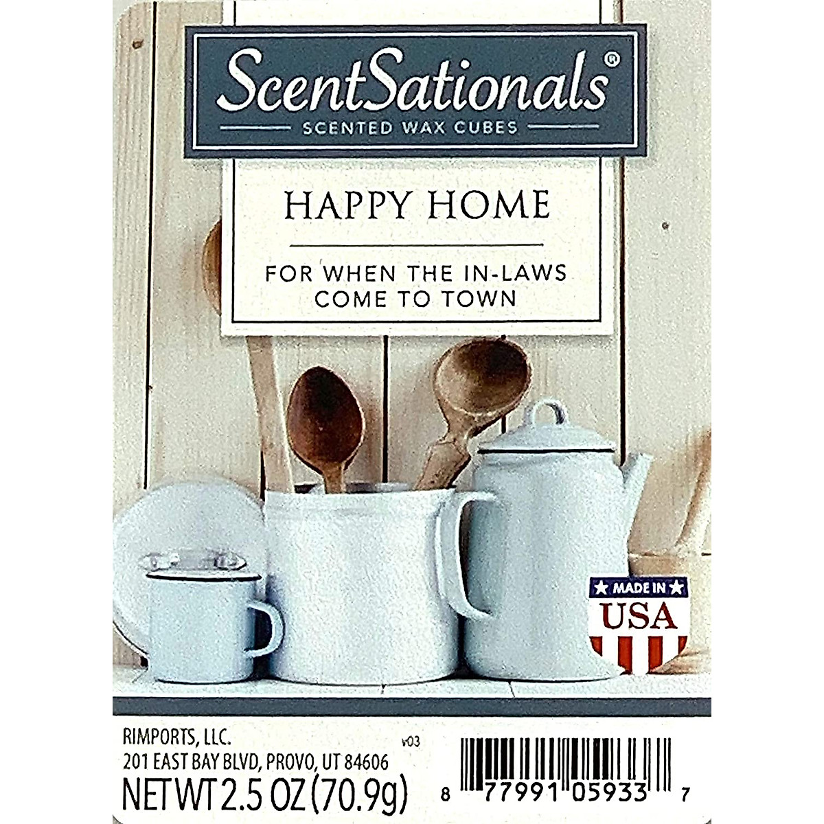 Scentsationals Scented Wax Cubes - Happy Home - Fragrance Wax Melts Pack, Electric Home Warmer Tart, Wickless Candle Bar Air Freshener, Spa Aroma Decor Gift - 2.5 oz (4-Pack)