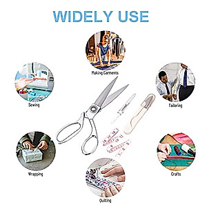 Wild & Bold Scissors All Purpose 8"Silver Fabric Sewing Scissors Professional Scissors Heavy Duty with Ultra Sharp Stainless Steel Blade Shears Left Handed Scissors For Office Craft Scissors(Silver)