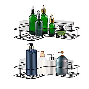 8 Pack Shower Caddy Adhesive for Replacement, Strong Transparent Adhesive for Shower Caddy Sticky Pads, No Drilling for Corner Shelf Basket, Bathroom Storage Shelves, Kitchen Racks and Soap Holder